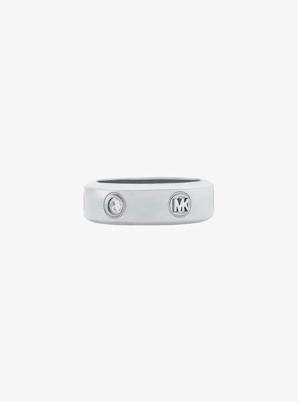 Michael Kors Pavé Logo Ring - Silver