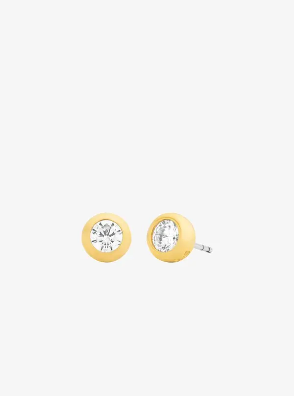 Michael Kors Round Stone Stud Earrings In By - Gold