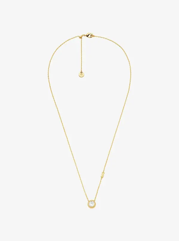 Michael Kors Round Stone Pendant Necklace - Gold