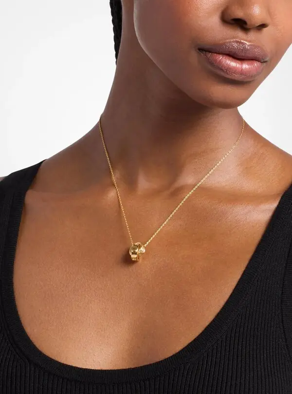 Michael Kors Logo And Cubic Zirconia Necklace - Gold