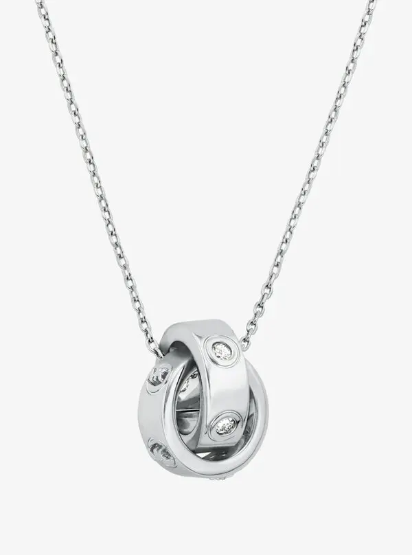 Michael Kors Logo And Cubic Zirconia Necklace