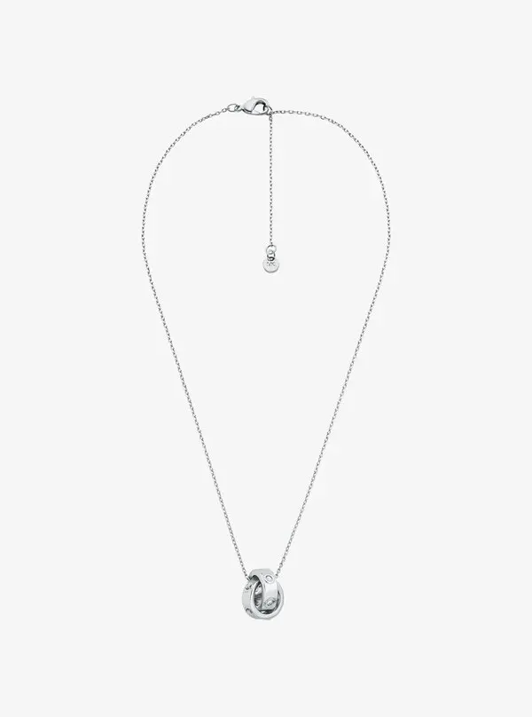 Michael Kors Logo And Cubic Zirconia Necklace - Silver