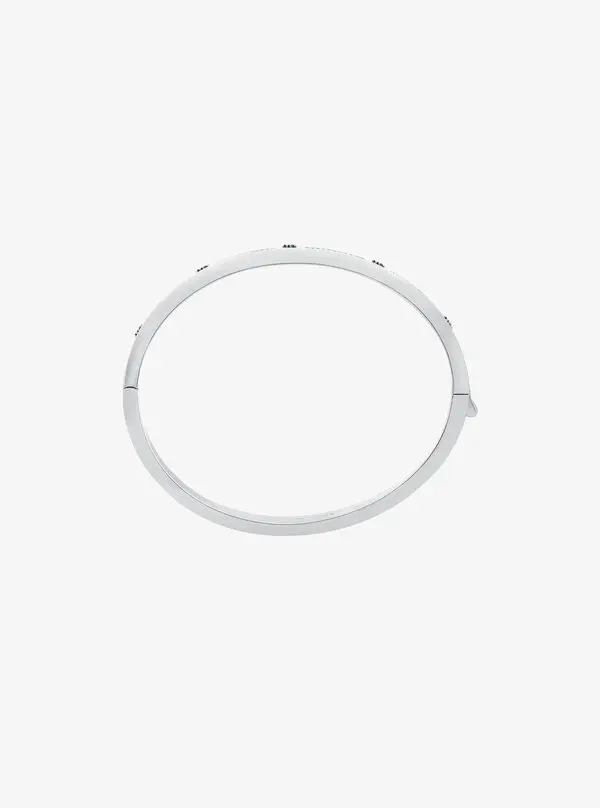 Michael Kors Pavé Logo Stud Bangle Bracelet - Silver