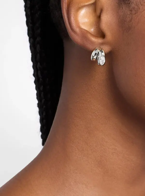 Michael Kors Marquise Cubic Zirconia Double Hoop Earrings - Silver