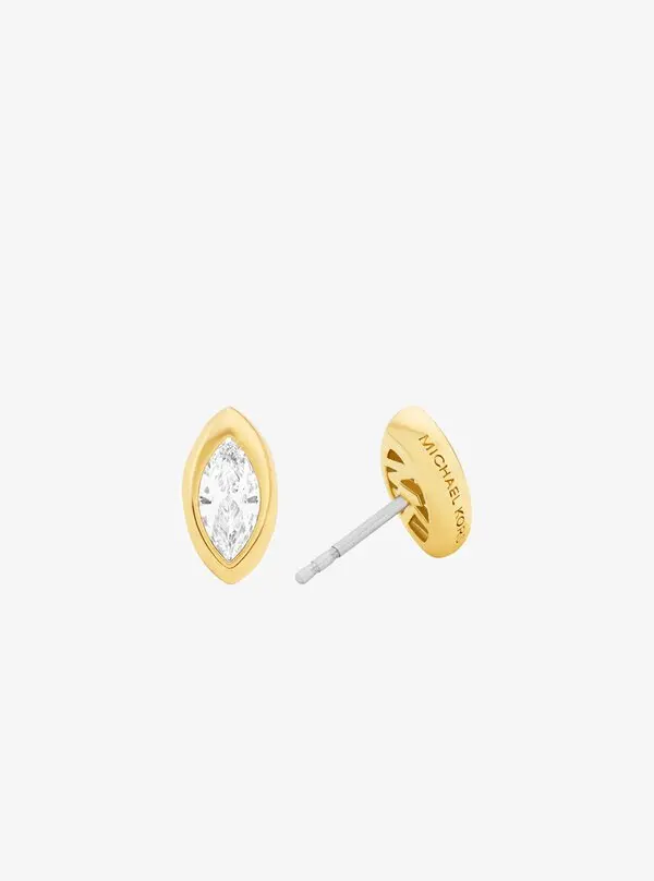 Michael Kors Marquise Cut Cubic Zirconia Stud Earrings - Gold