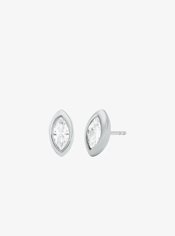 Michael Kors Marquise Cut Cubic Zirconia Stud Earrings - Silver