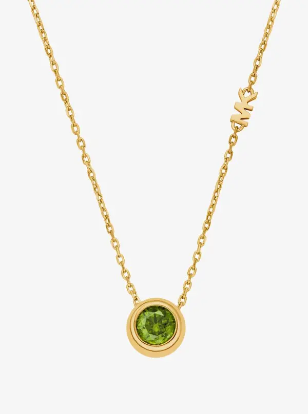 Michael Kors Round Stone Pendant Necklace