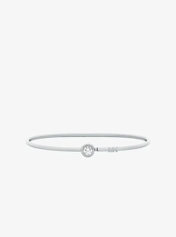 Michael Kors Round Stone Bangle Bracelet - Silver