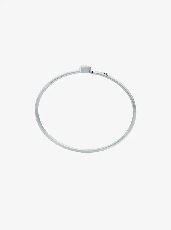Michael Kors Round Stone Bangle Bracelet - Silver