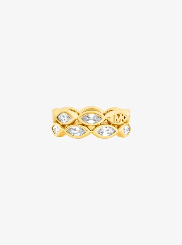 Michael Kors Marquise Cubic Zirconia Layered Ring - Gold