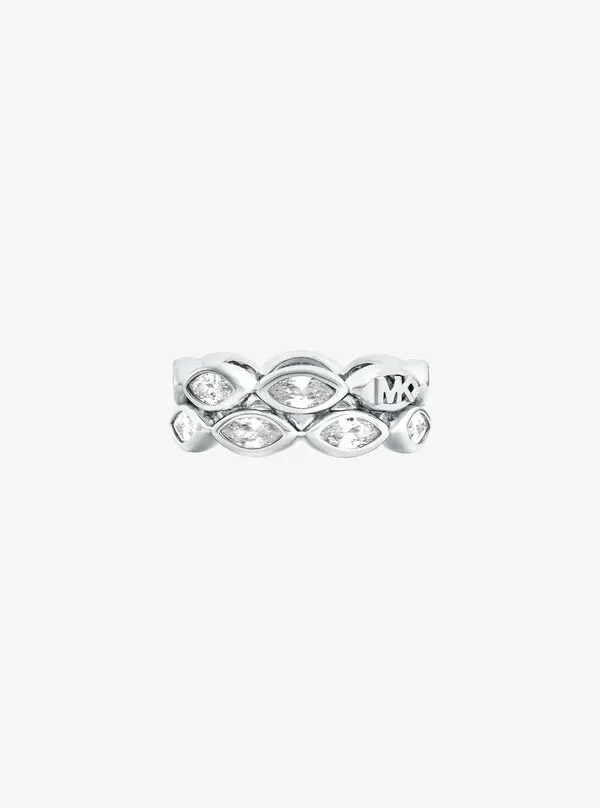 Michael Kors Marquise Cubic Zirconia Layered Ring - Silver