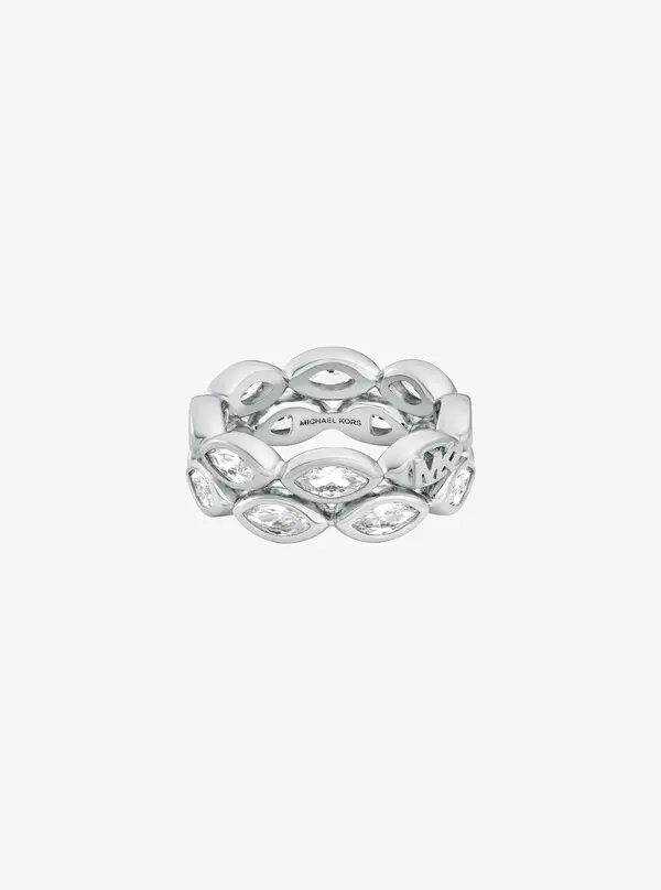 Michael Kors Marquise Cubic Zirconia Layered Ring - Silver