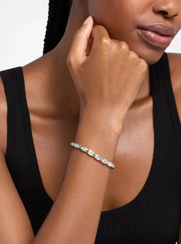 Michael Kors Marquise Stone Tennis Bracelet - Silver