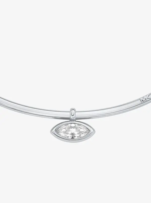 Michael Kors Marquise Cut Cubic Zirconia Collar Necklace - Silver