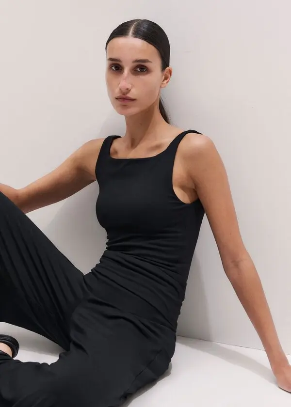 ME+EM Square-neck Slim Bodysuit - Black