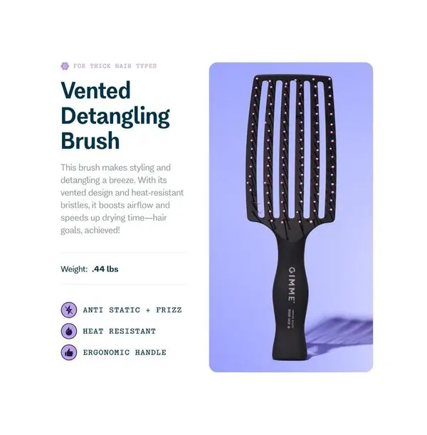 GIMME BEAUTY Vented Detangling Brush Quick Dry