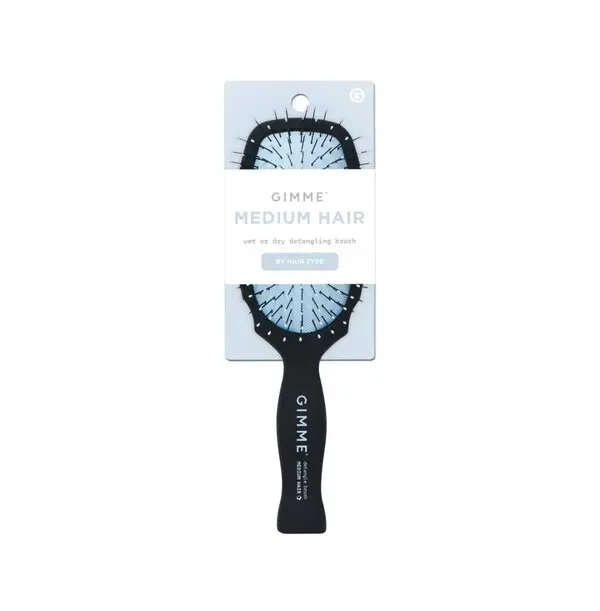 GIMME BEAUTY Medium Hair Brush Soft Bristle Brush With Anti Static And Heat Resistant Nylon Bristles - Black