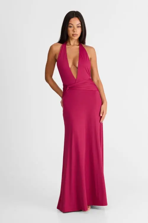 SASHA THERESE Antoinette Maxi Dress - Berry