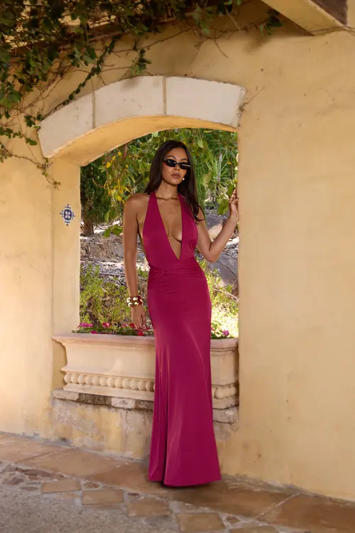 SASHA THERESE Antoinette Maxi Dress - Berry