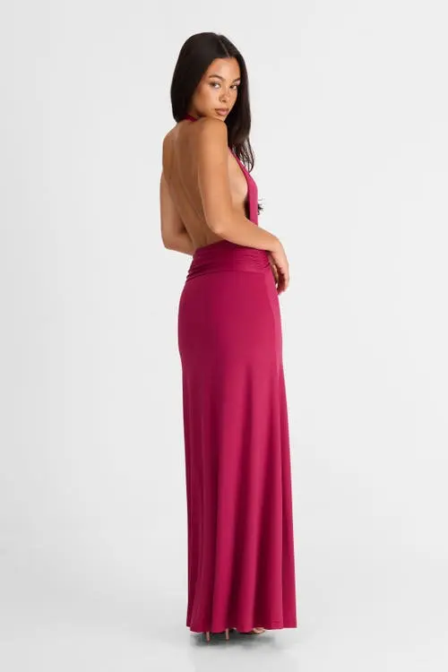 SASHA THERESE Antoinette Maxi Dress - Berry