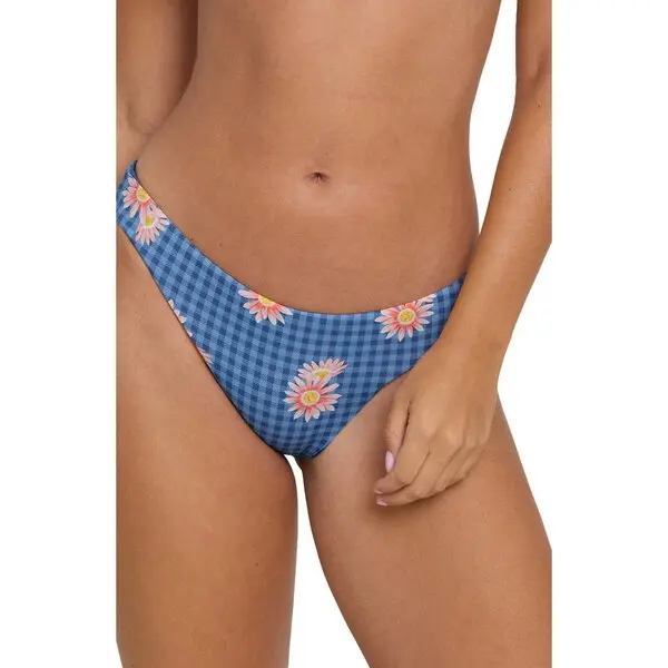 BILLABONG Western Sky Lowrider Gingham Floral Bikini Bottoms
