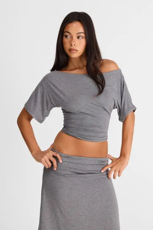 SASHA THERESE Lorelei Top - Grey Marle