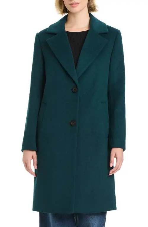 Vince Camuto Boyfriend Longline Coat - Deep Emerald