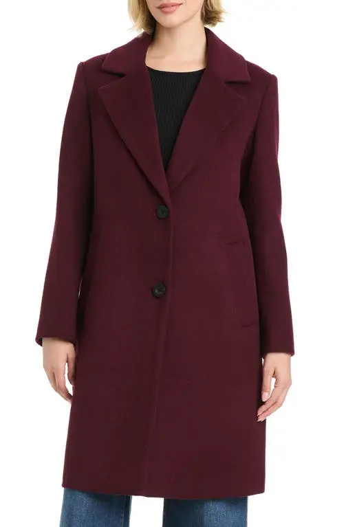 Vince Camuto Boyfriend Longline Coat - Garnet