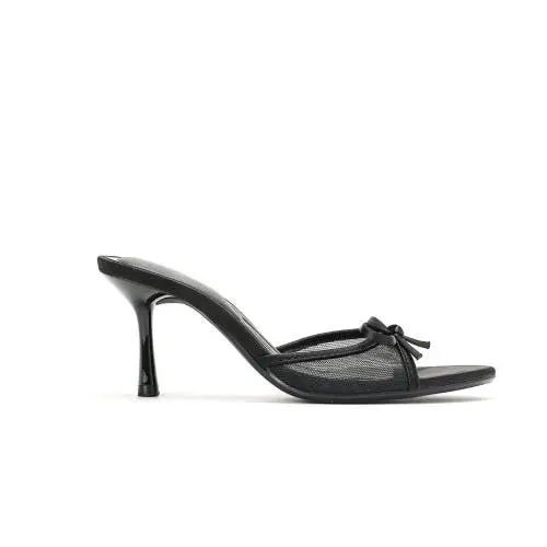 KNEETOES Reese Kitten Heel Mules With Bow Detailing