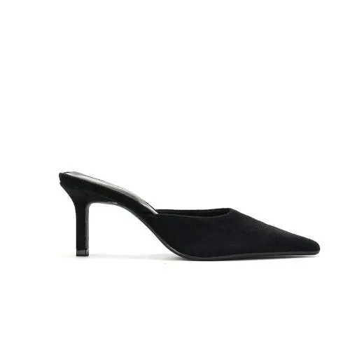 KNEETOES Lunya Velvet Mules - Black