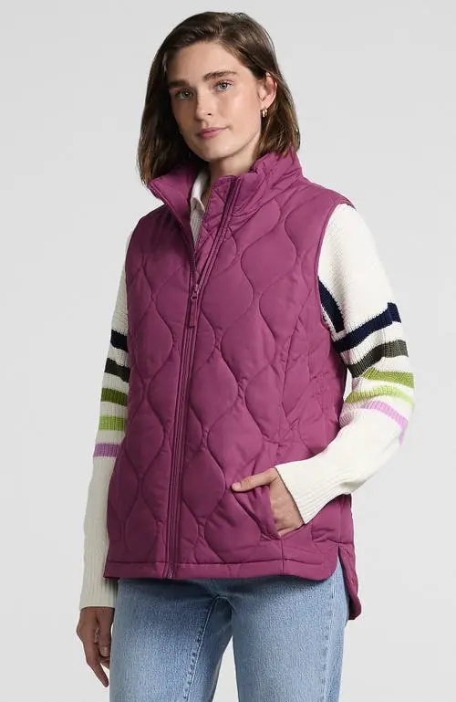 LANDS' END Featherfree Insulated Quilted Vest - Light Raspberry