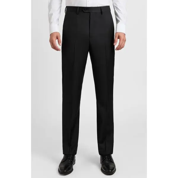 Santorelli Roma2 Super 130's Bi-stretch Wool Trousers - Black