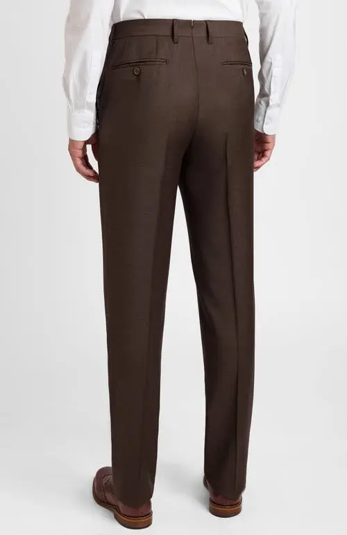 Santorelli Roma2 Super 130's Bi-stretch Wool Trousers - Brown