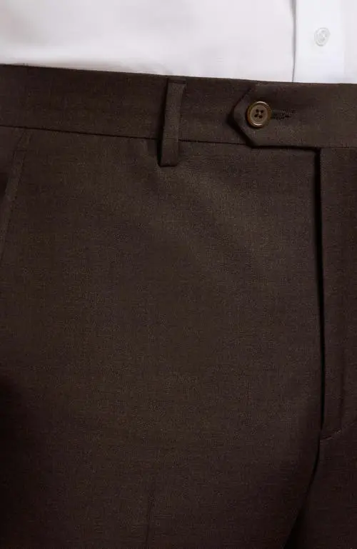 Santorelli Roma2 Super 130's Bi-stretch Wool Trousers - Brown