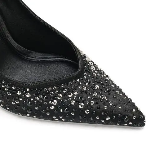 KNEETOES Melani Pump Crystal Embellished Stiletto Heel - Black