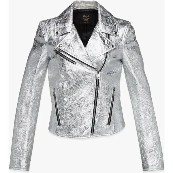 Mcm Rider Jacket In Metallic Lambskin