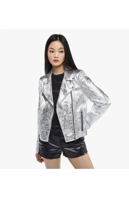 Mcm Rider Jacket In Metallic Lambskin