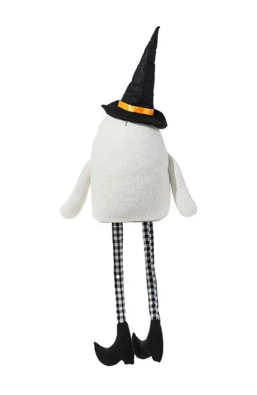 GLITZHOME 5ft Halloween Lighted Fabric Ghost Shelf Sitter