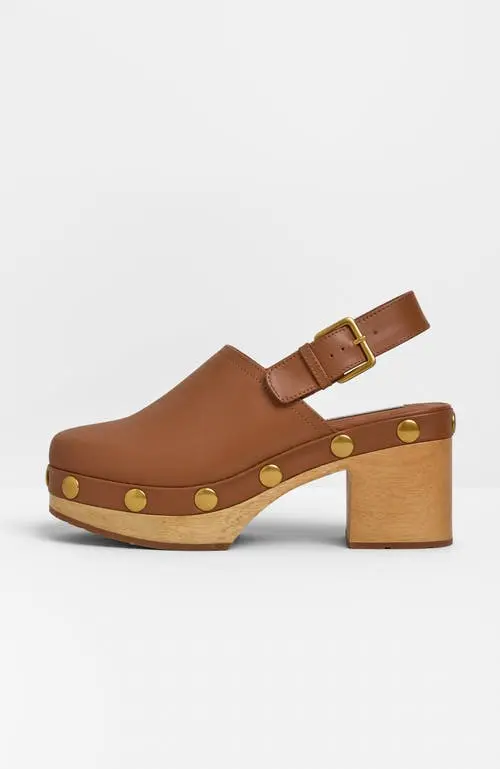 Charlotte Stone Jori Slingback Platform Studded Clog - Luggage