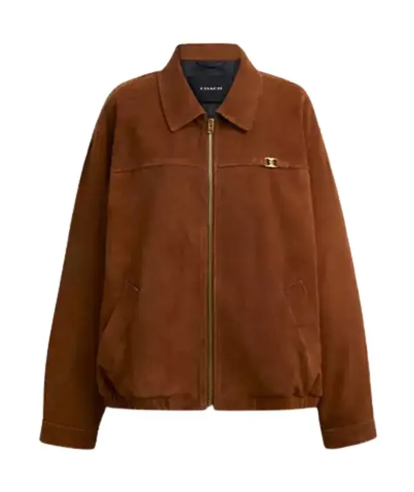 COACH Heritage C Oversized Suede Bomber Jacket