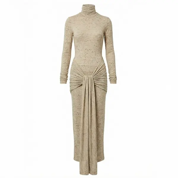 LOLAM Sculptural Drape" Maxi Dress