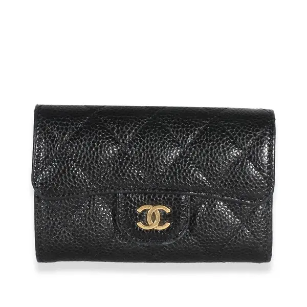 Chanel Quilted Caviar Flap Card Holder