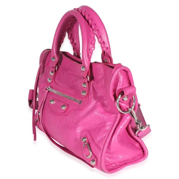 Balenciaga Rose Magenta Agneau Classic Hardware Le City Bag - Pink