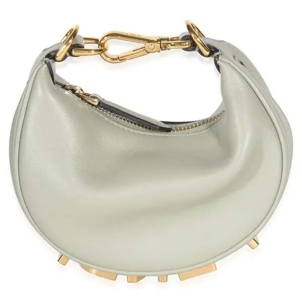 Fendi Mento Vitello Grace Nano Fendigraphy Hobo - Green