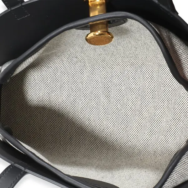 Hermès Vache Hunter Swift Leather And Ecru Canvas Tablier Sellier Shoulder Bag With Gold-tone Hardware - Black