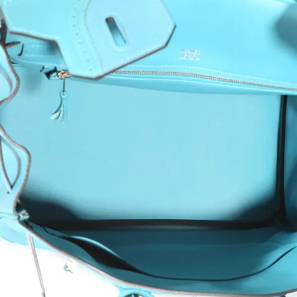 Hermès Turquoise Togo Swift Ghillies Birkin 30 Phw