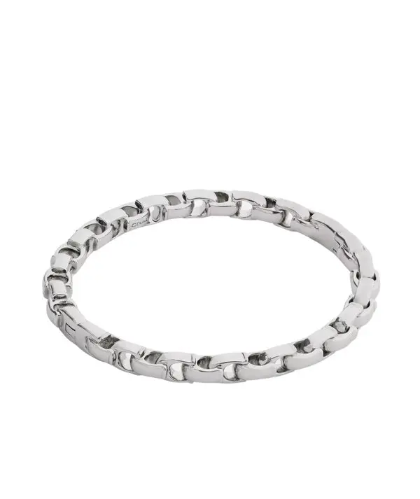 COACH Signature Chain Hinged Bangle - Silver