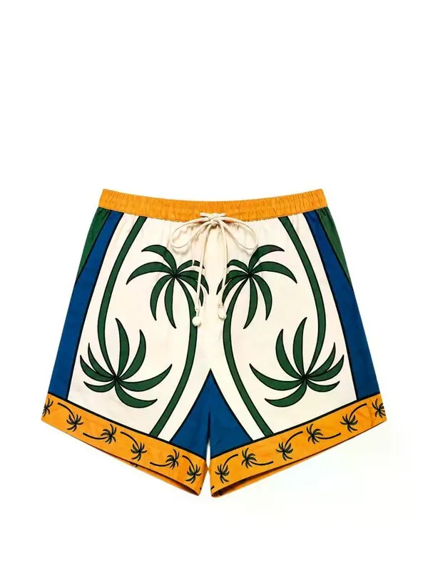 Farm Rio Multicolor Tropical Graphic Drawstring Pockets Shorts