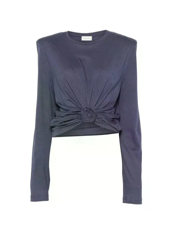 Magda Butrym Padded-shoulder Knotted T-shirt
