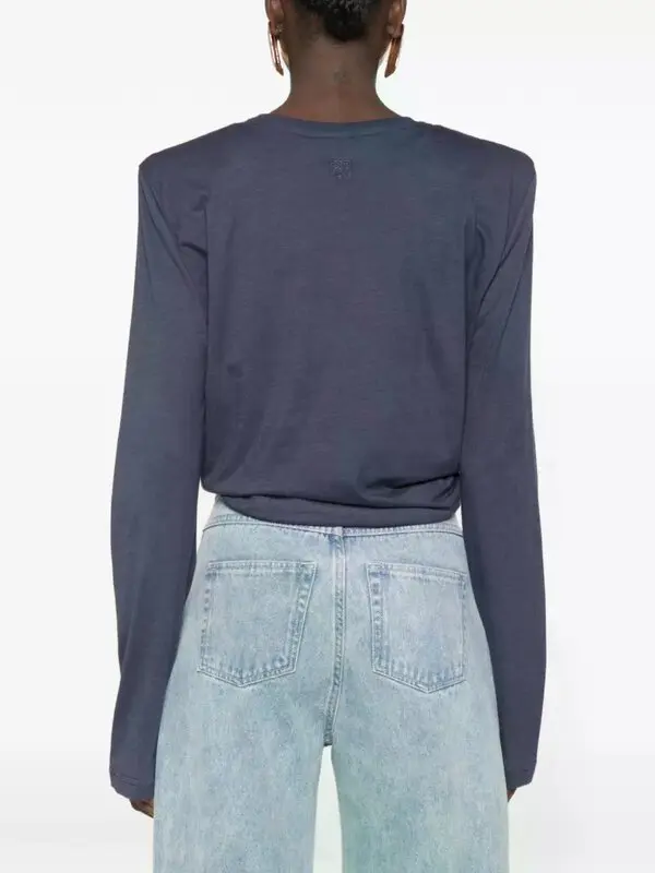 Magda Butrym Padded-shoulder Knotted T-shirt